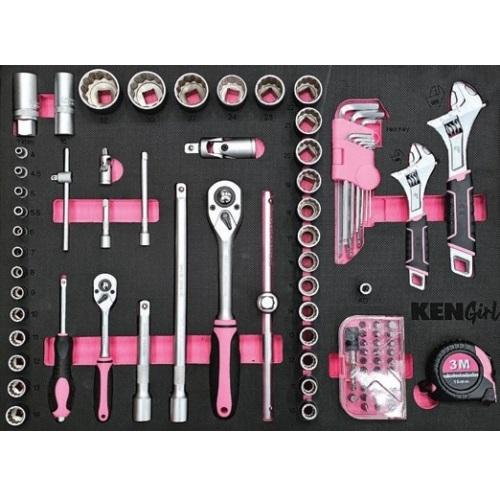KENGIRL 155 PIECE 6-DRAWER ROLLER TOOL CABINET - BLAK & PINK | On ...
