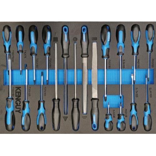 KENGUY 155 PIECE 6-DRAWER ROLLER TOOL CABINET - BLACK & BLUE | On ...